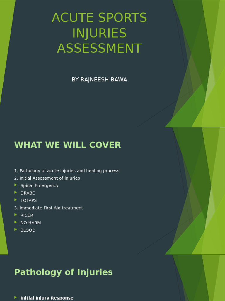 Acute Sports Injuries Assessment | PDF | Edema | Healing