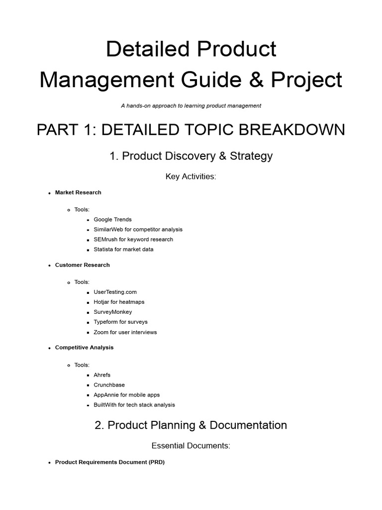 Product Management Detailed Guide | PDF | Analytics | Computing