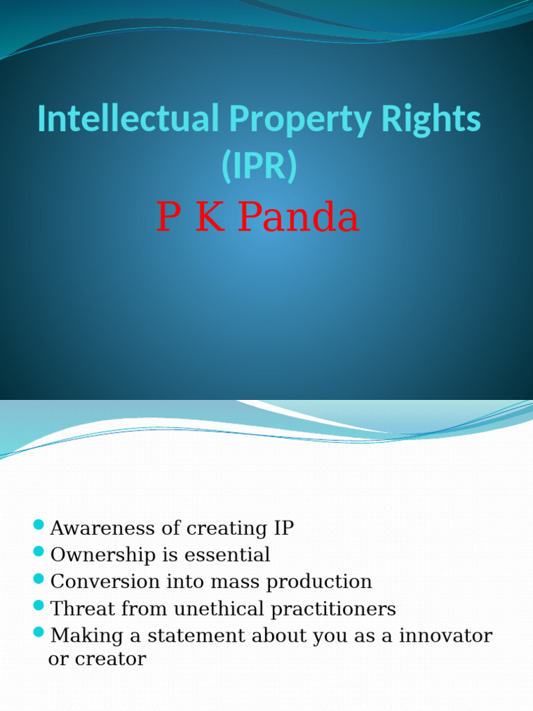 Lect-15 Intellectual Property Rights (IPR) | PDF | Intellectual Property | Property