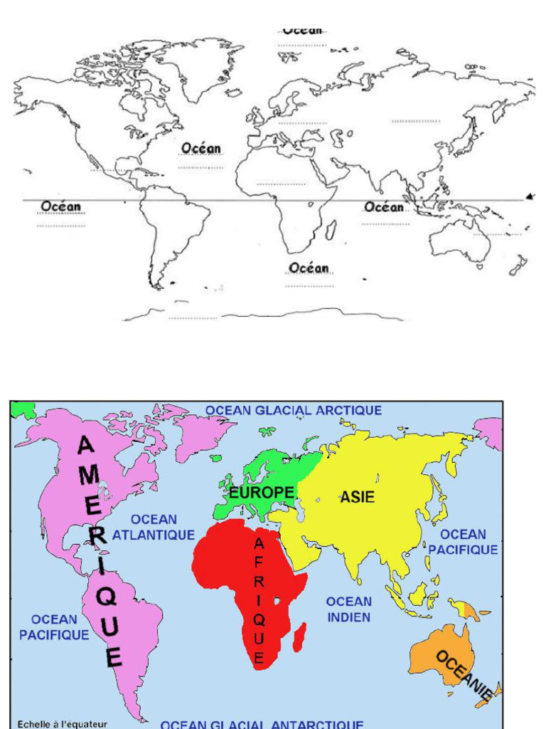 Continents Et Oceans Revision Et Controle | PDF