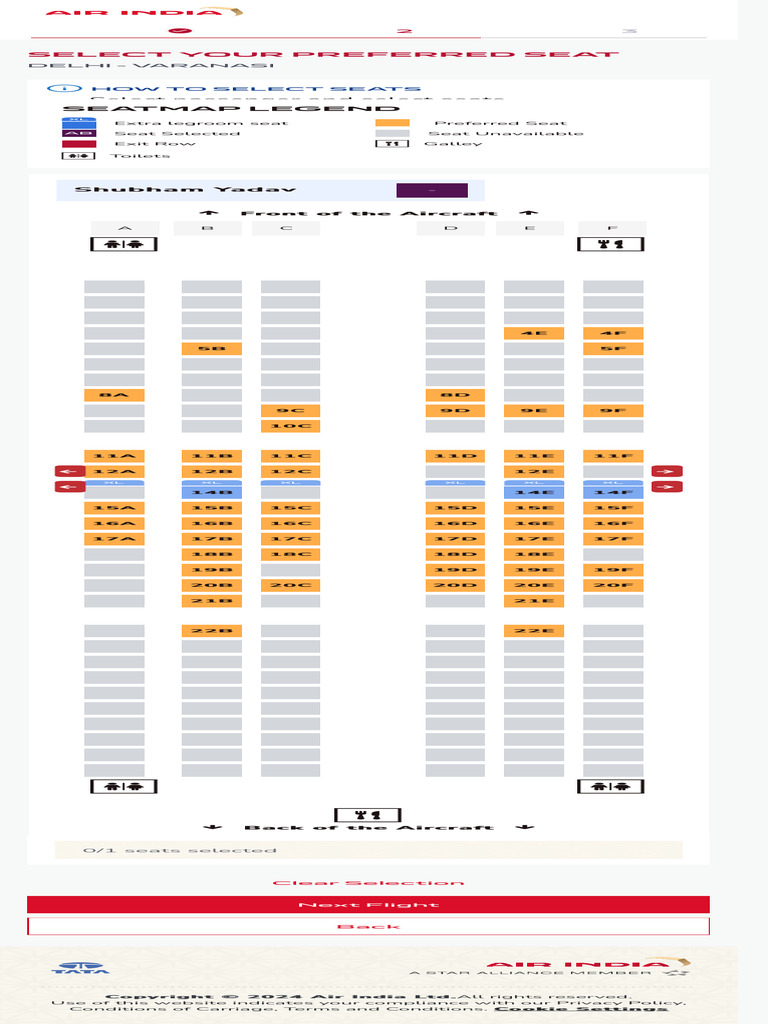 Air India - Seatmap | PDF