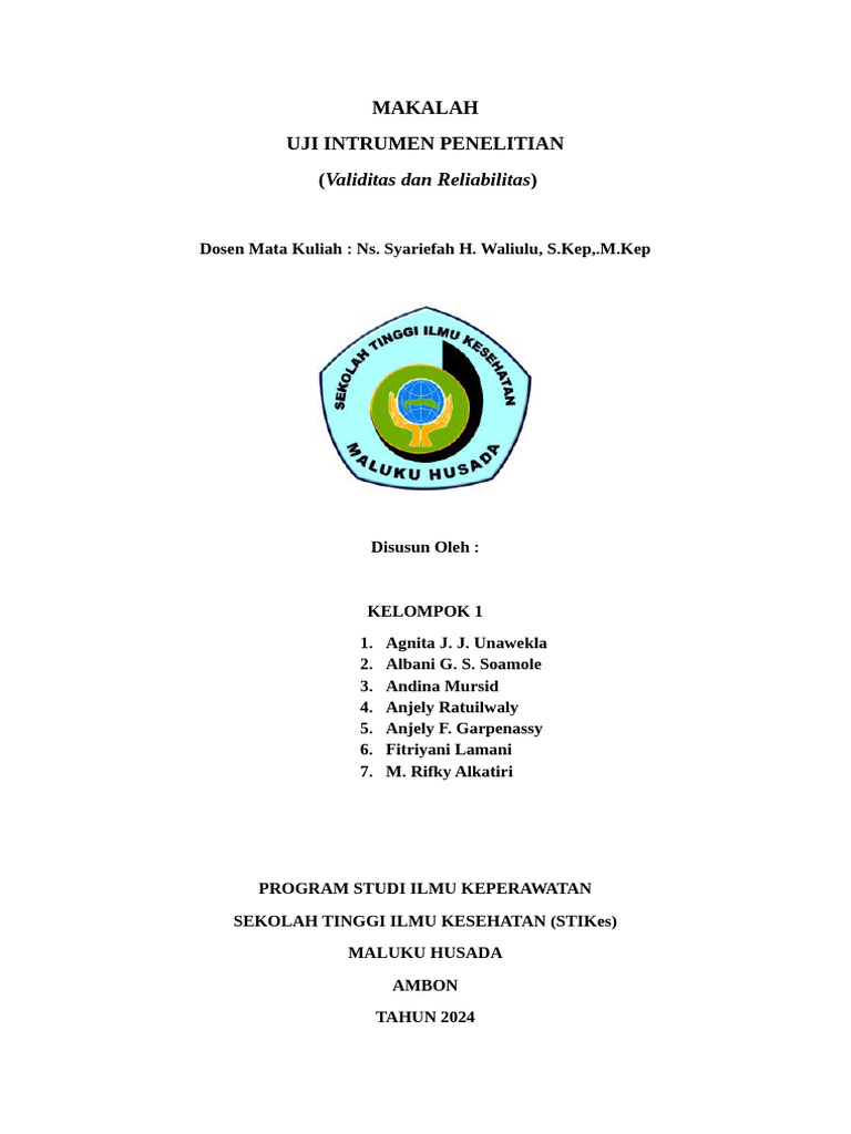 Kel. 1 Uji Instrumen | PDF