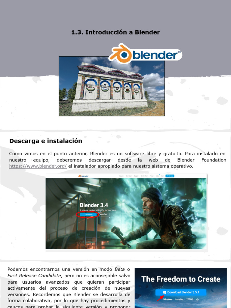 1.3-. Introducción A Blender. | PDF | Licuadora (Software) | Ciclo de vida de la versión de software