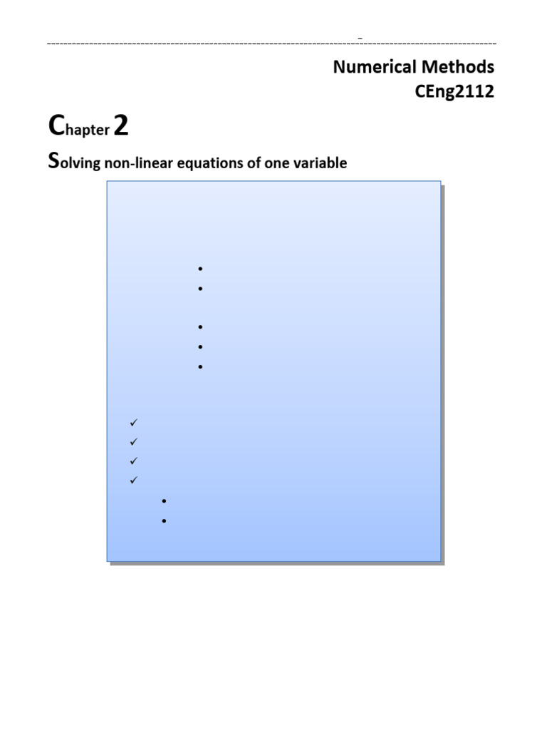 Num Chap 2 Edited | PDF | Equations | Numerical Analysis