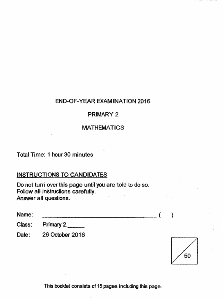 Maths SA2 2016 MGS | PDF