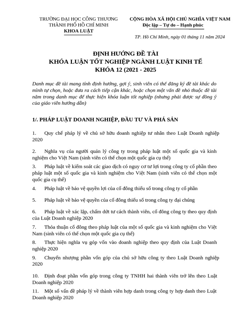 6 Dinh Huong de Tai KLTN k12 | PDF