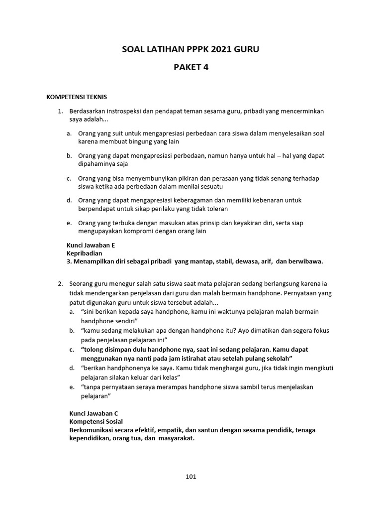 Teknis Guru Soal p3k | PDF