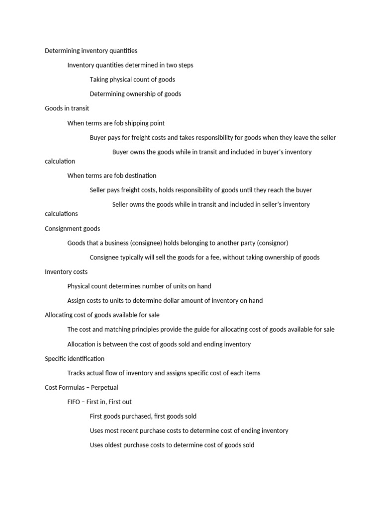 Inventory Quantities and Cost Allocation | PDF | Cost Of Goods Sold ...