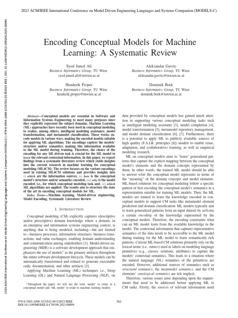 Encoding_Conceptual_Models_for_Machine_Learning_A_Systematic_Review | PDF | Conceptual Model ...
