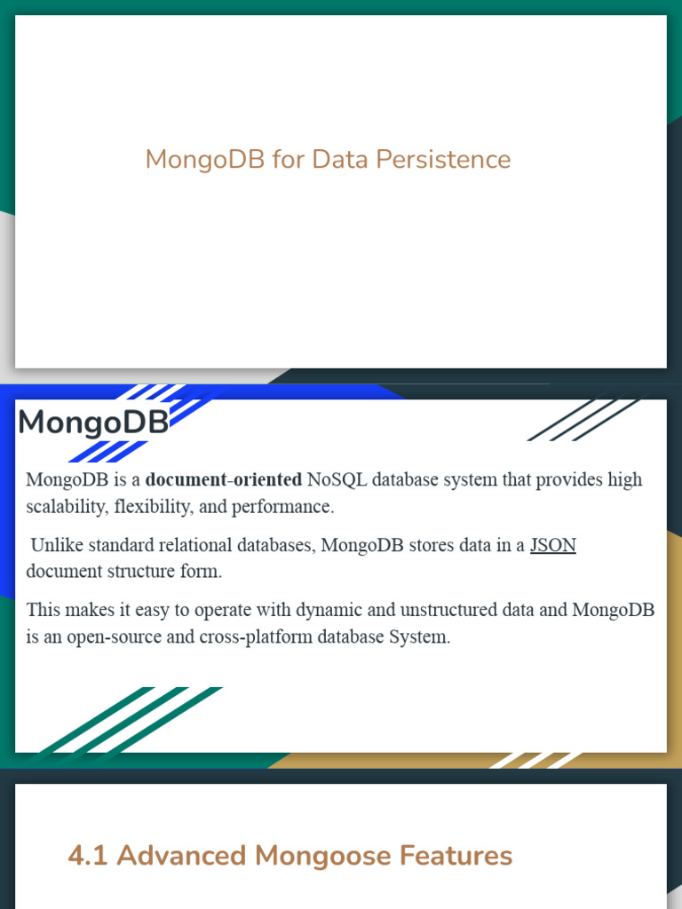 MongoDB For Data Persistence | PDF | Transport Layer Security | Mongo Db