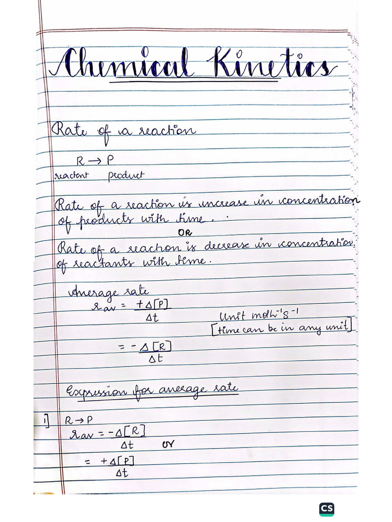 CHEMICAL KINETICS PART 1 Notes | PDF
