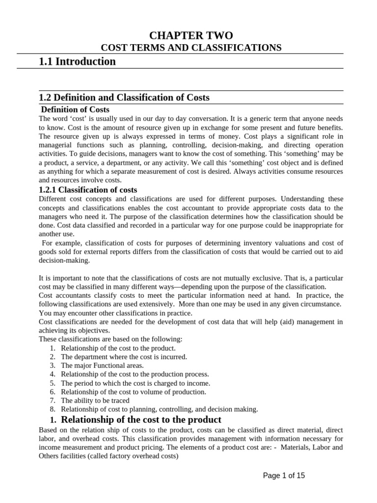 Cost - Chapter 2 | PDF | Cost Of Goods Sold | Cost