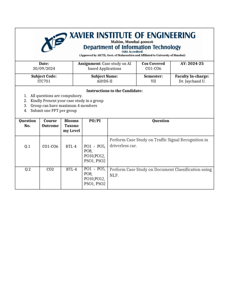 AI&DS Assignment 24-25 | PDF