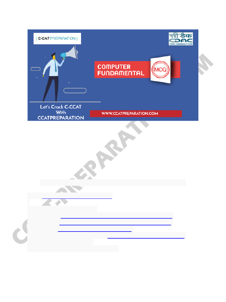 Topic Wise Computer MCQs CCAT - PREPARATION | PDF | Computer Data Storage | Byte