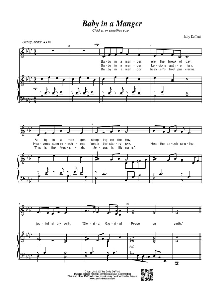 "Children's Song: Baby in a Manger" | PDF