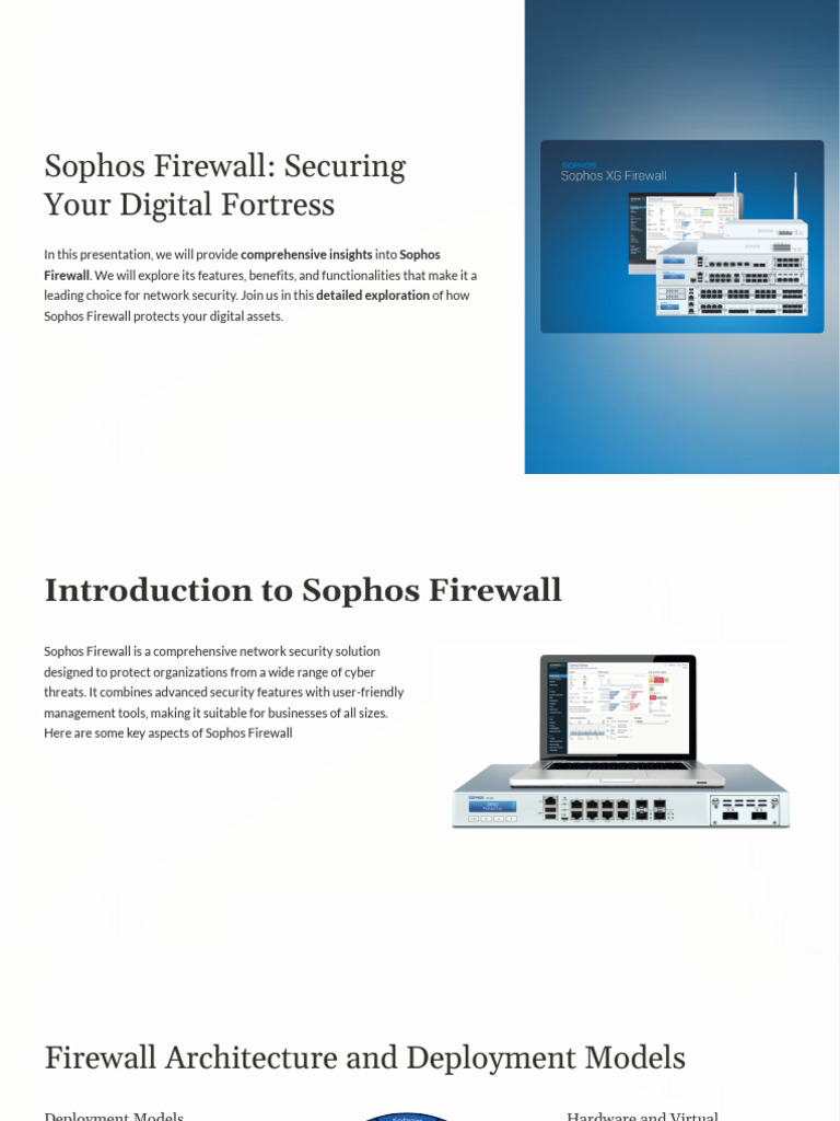 Sophos Firewall Securing Your Digital Fortress | PDF | Computer Network | Firewall (Computing)
