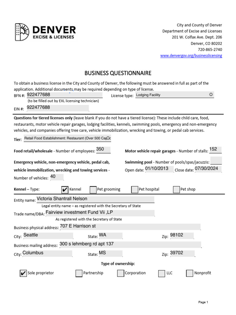 Business - Questionnaire Loan | PDF | Justice | Crime & Violence