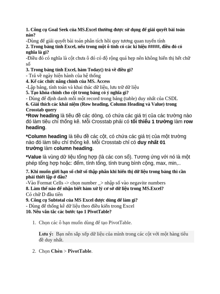 Câu Hỏi Ngắn Thi KTHP | PDF