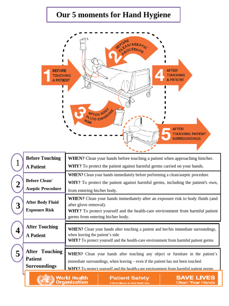 5 Moments for Hand Hygiene Explained | PDF | Self-Improvement | Science ...