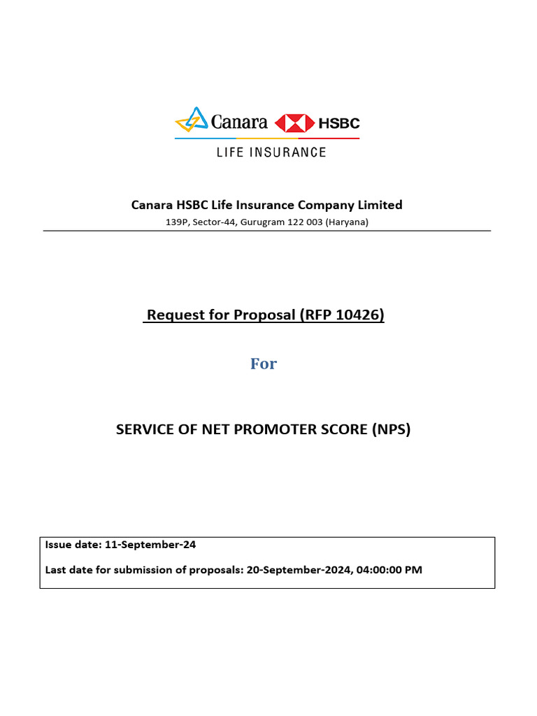 RFP For Net Promoter Score (NPS) Services | PDF | Request For Proposal