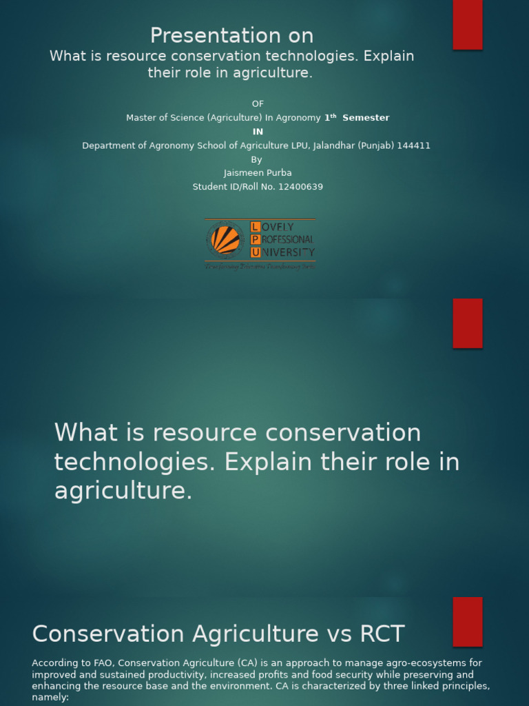 Resources Conservation Teachnology | PDF | Agriculture | Soil