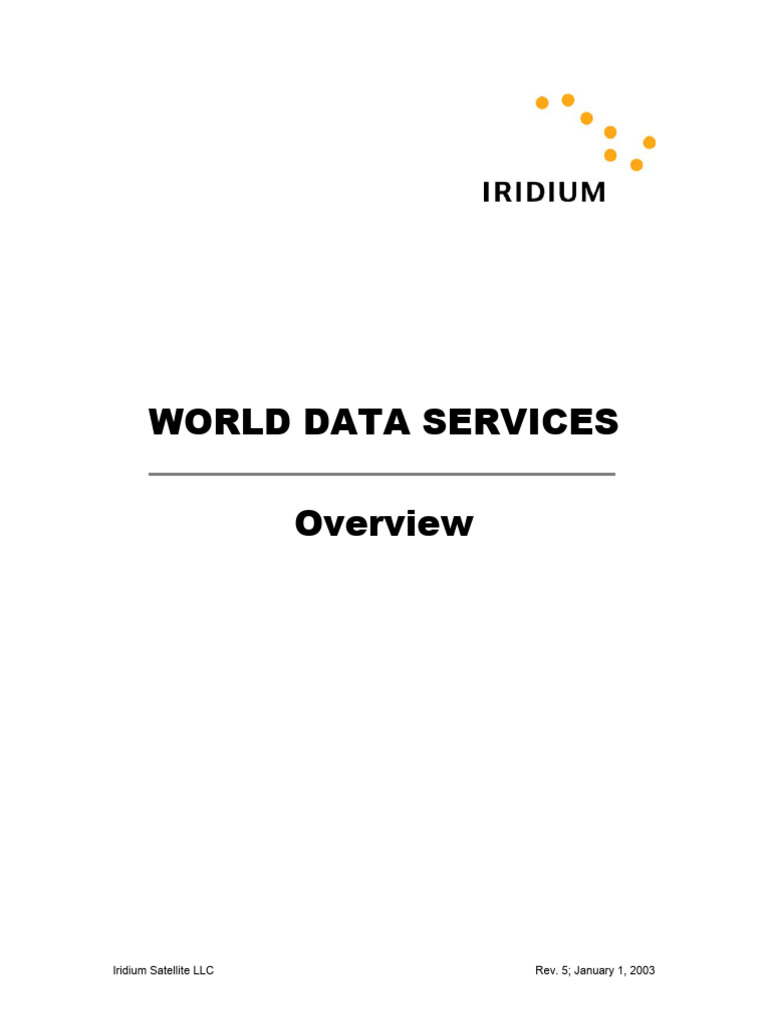 Communication - Iridium World Data Services Overview | PDF | Modem ...