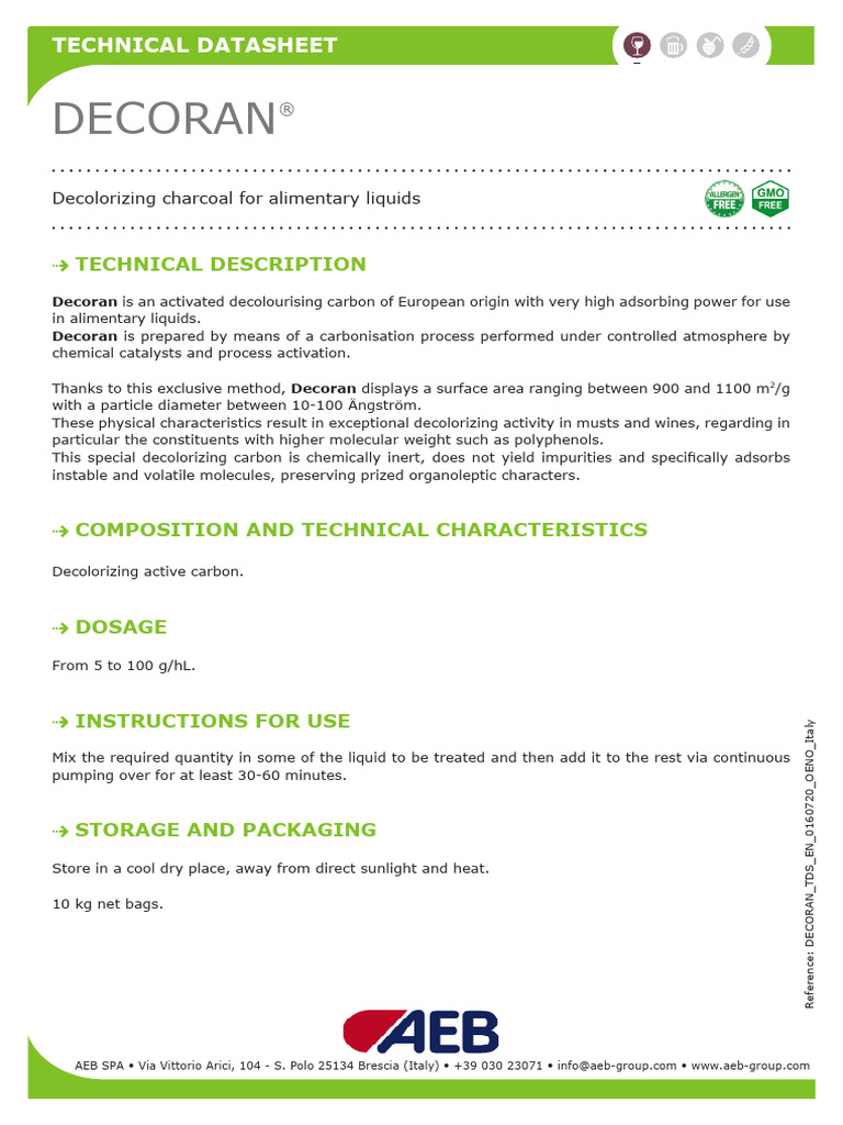 Decoran: Activated Decolorizing Carbon | PDF