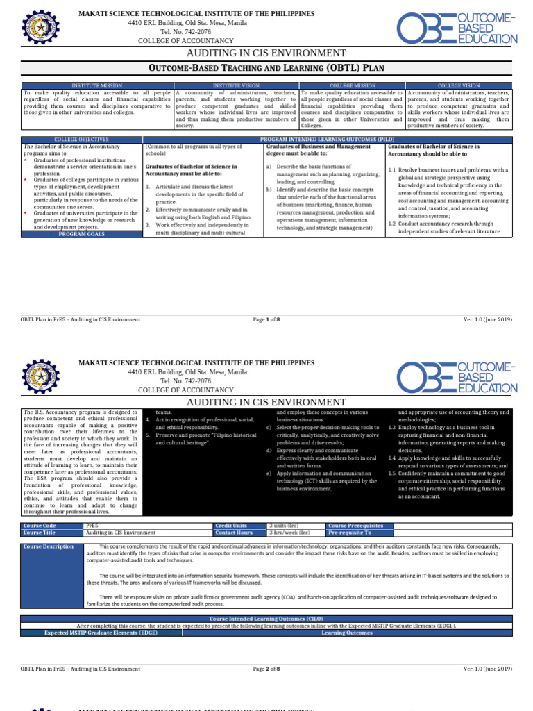 AUDITING IN CIS ENVIRONMENT - Edited | PDF | Audit | Internal Control