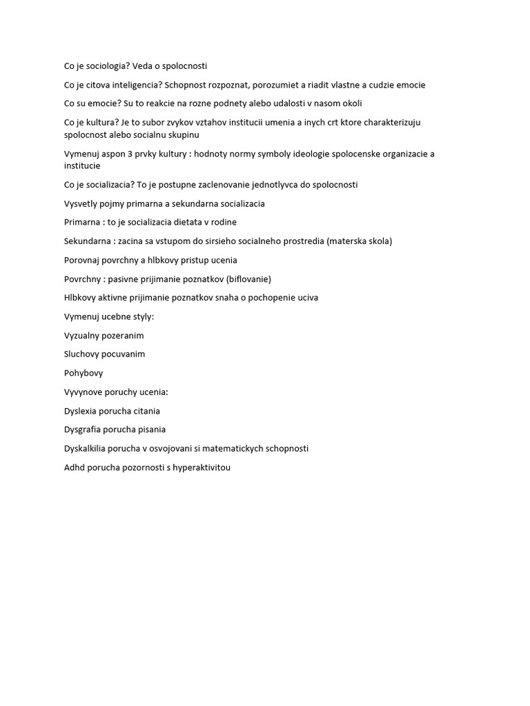 Co Je Sociologia Veda o Spolocnosti | PDF