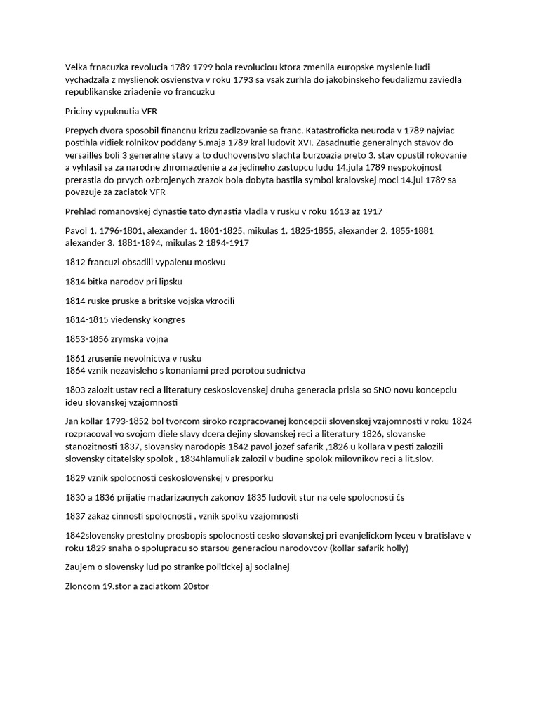 Velka Frnacuzka Revolucia 1789 1799 Bola Revoluciou Ktora ZM | PDF