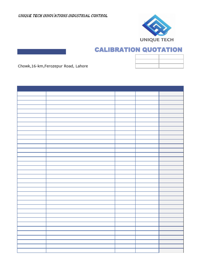 Quotation For Calibration (19005 20 005) | PDF | Calibration | Measure ...