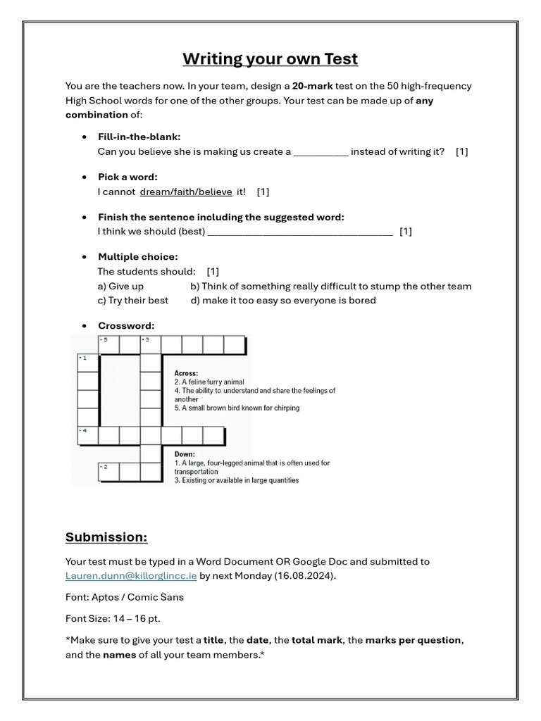 EAL Assignment 1 - Write A Test | PDF