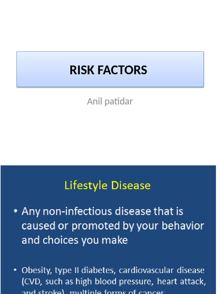 Risk Factors of Life Style Disorders | PDF | Cardiovascular Diseases ...