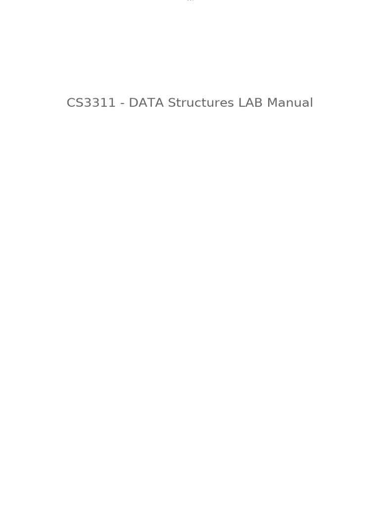 Cs3311 Data Structures Lab Manual Pdf Pointer Computer Programming Computer Programming
