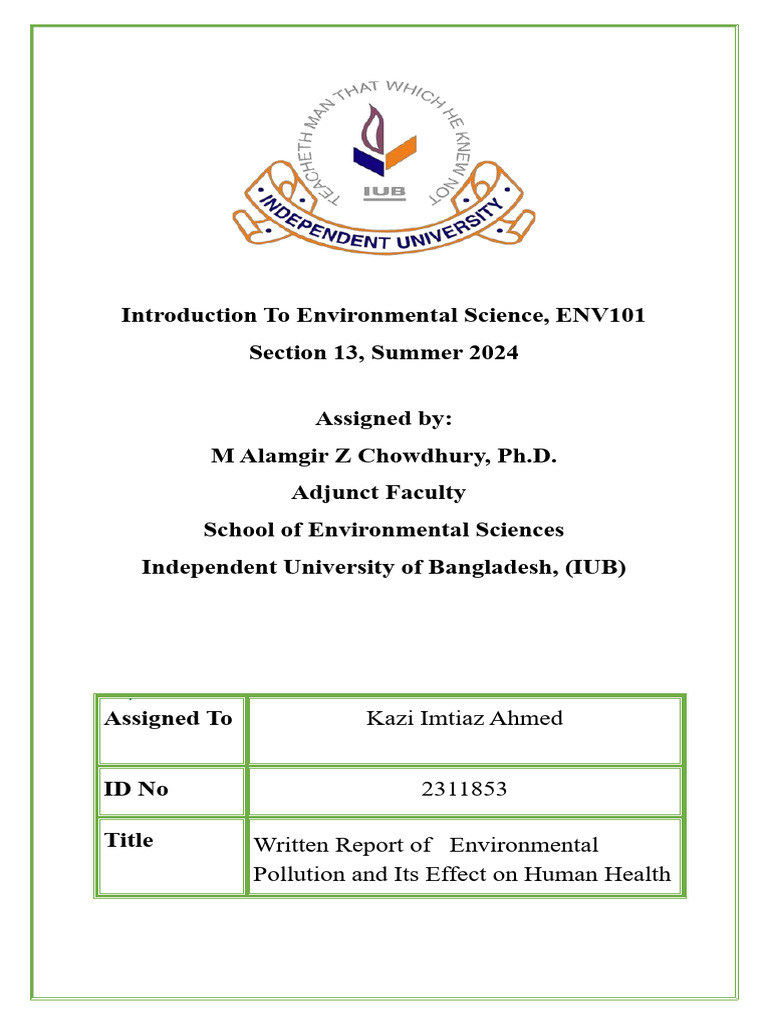 Introduction To Environmental Science 3 | PDF | Air Pollution | Pollution