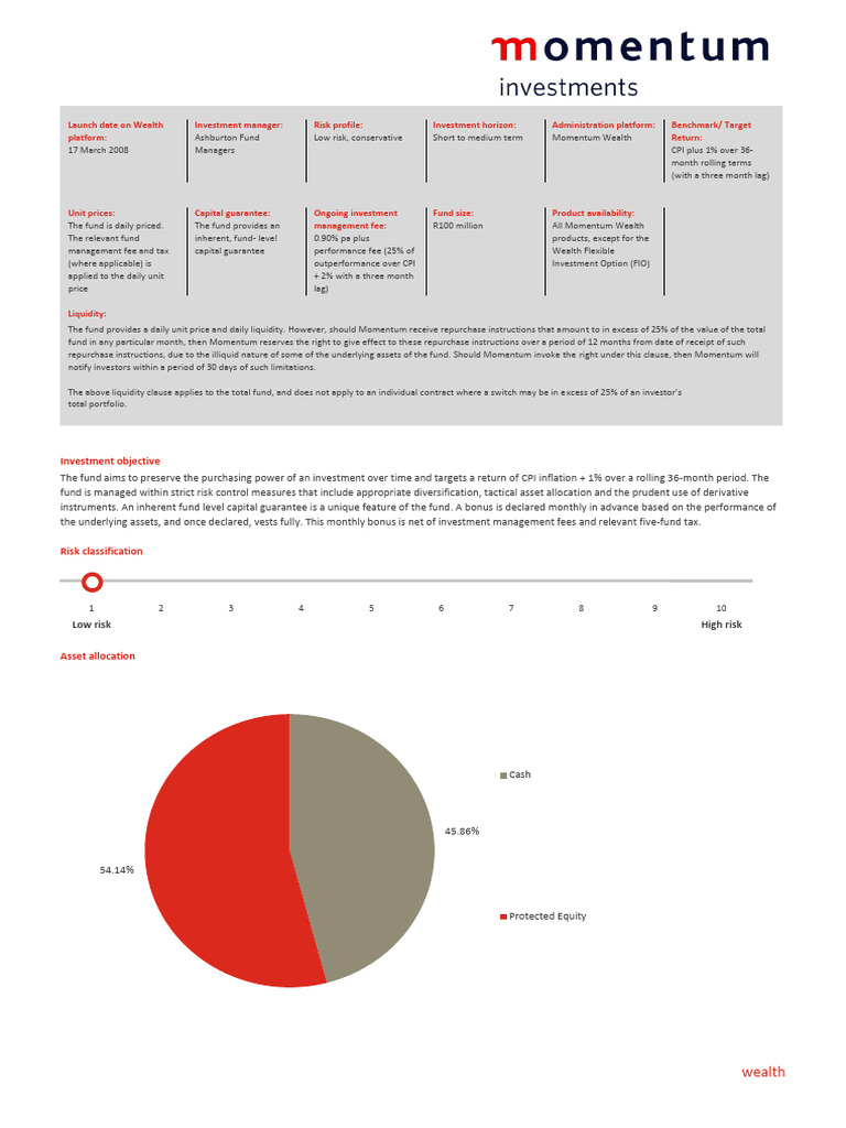 Momentum Capital Plus Fund Overview | PDF | Investing | Inflation
