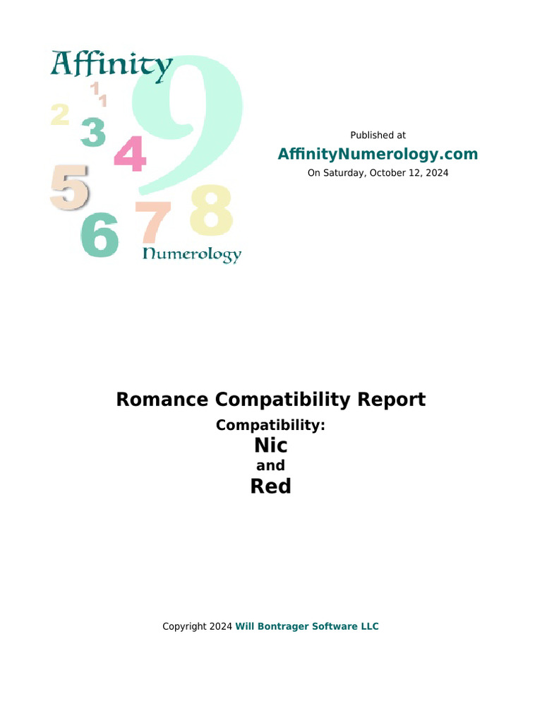 Romance Compatibility Report: Nic Red | PDF | Romance (Love) | Social ...