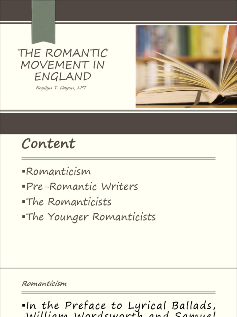 The Romantic Movement in England and Victorian | PDF | Romanticism ...