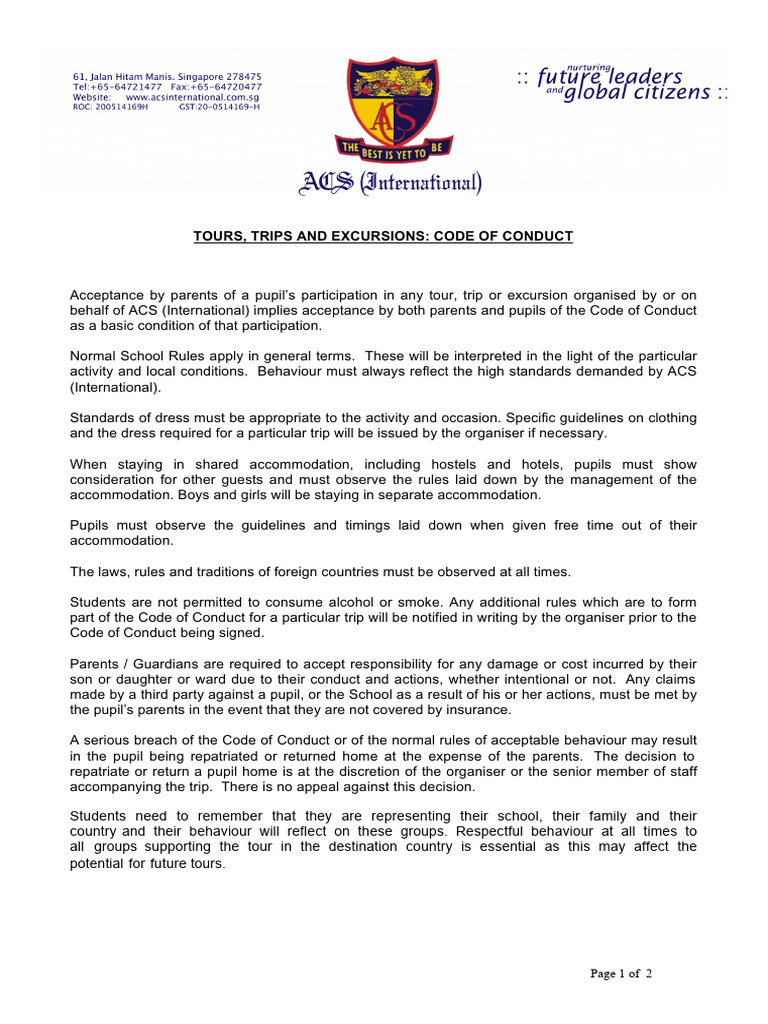 Code of Conduct Form | PDF | Justice | Crime & Violence