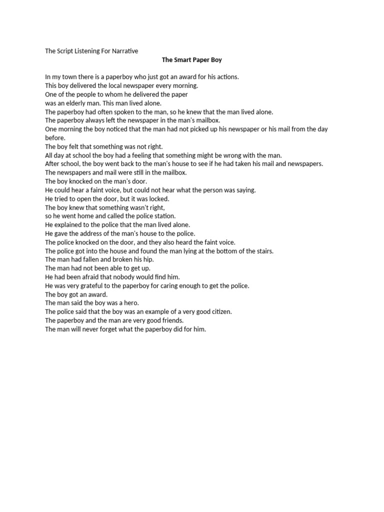 The Script The Paperboy | PDF | Mystery, Thriller & Crime Fiction ...