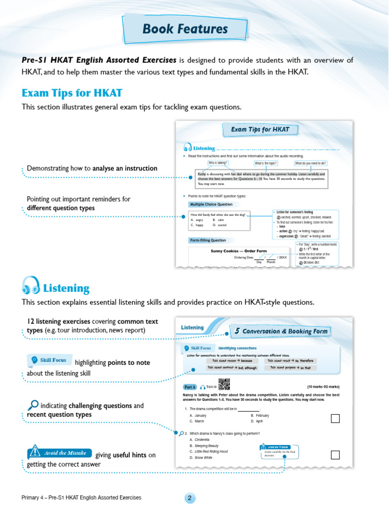 Pre-S1 HKAT English Practice Exercises | PDF