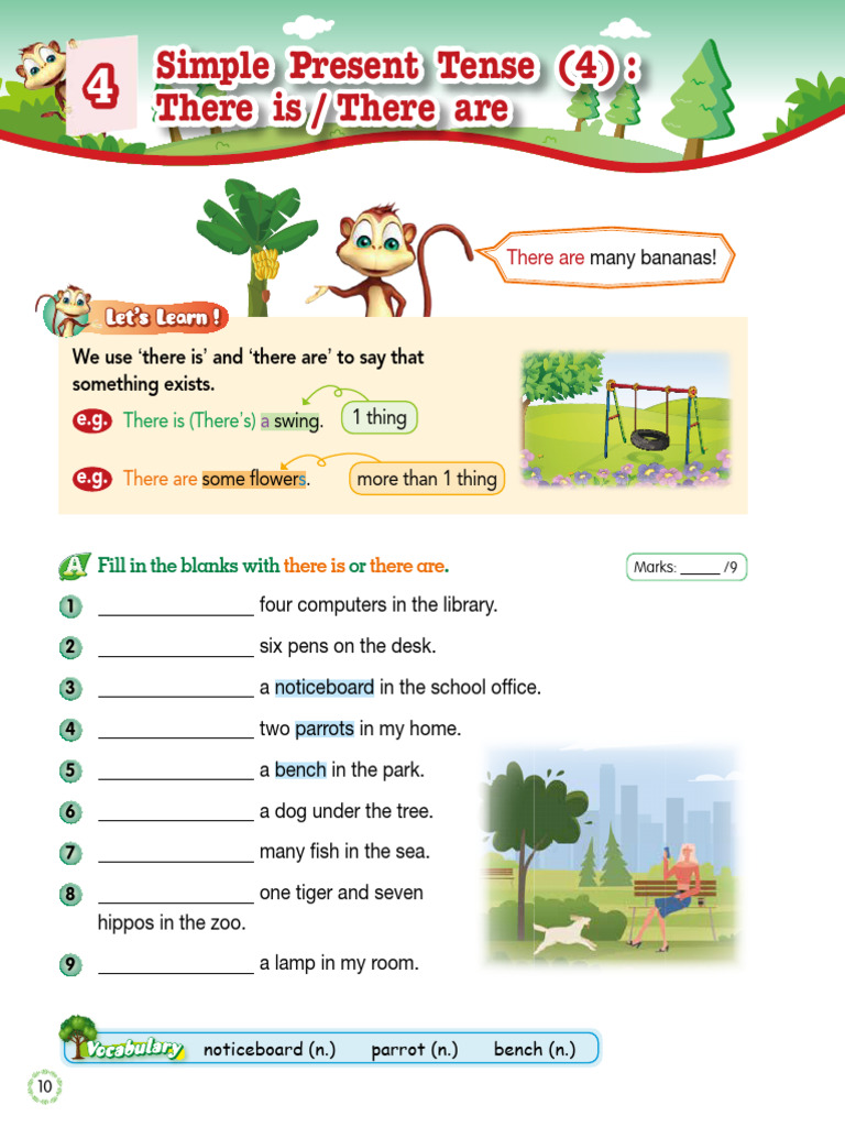 Simple Present Tense (4) : There Is / There Are There Is / There Are | PDF