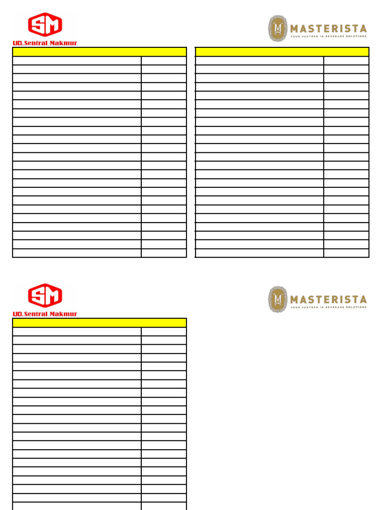 Masterista Syrups and Powders Menu | PDF | Caramel | Foods