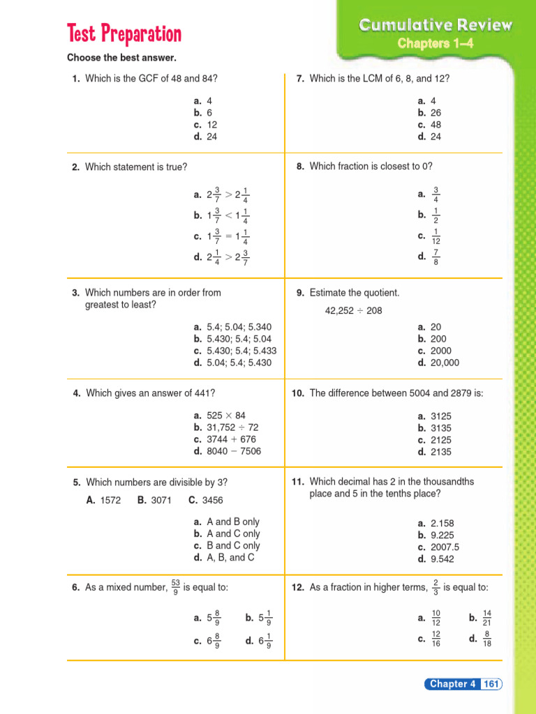 5th GR Cumulative 4 | PDF | Foot (Unit) | Inch