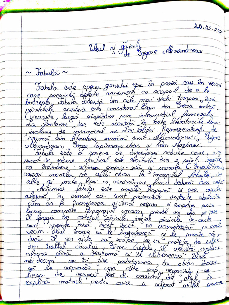 Fabula Uleul Si Gainile | PDF