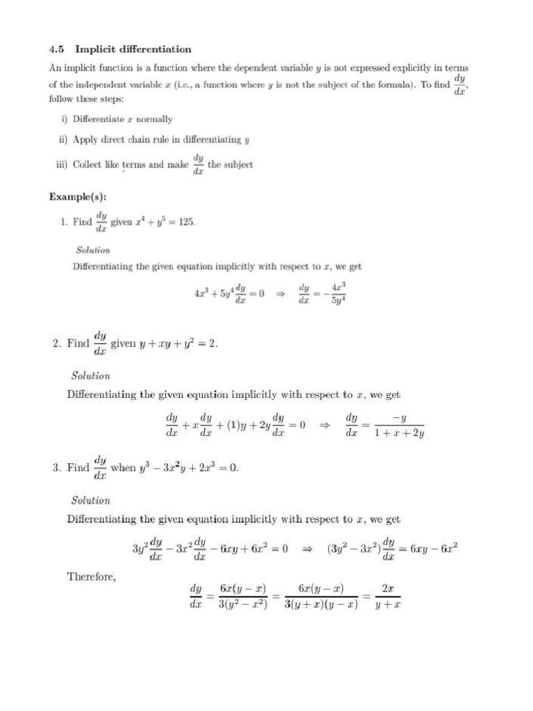 Differentiation | PDF
