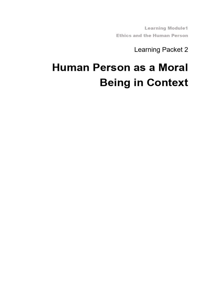 Ethics and Human Personhood Explained | PDF | Intention | Free Will