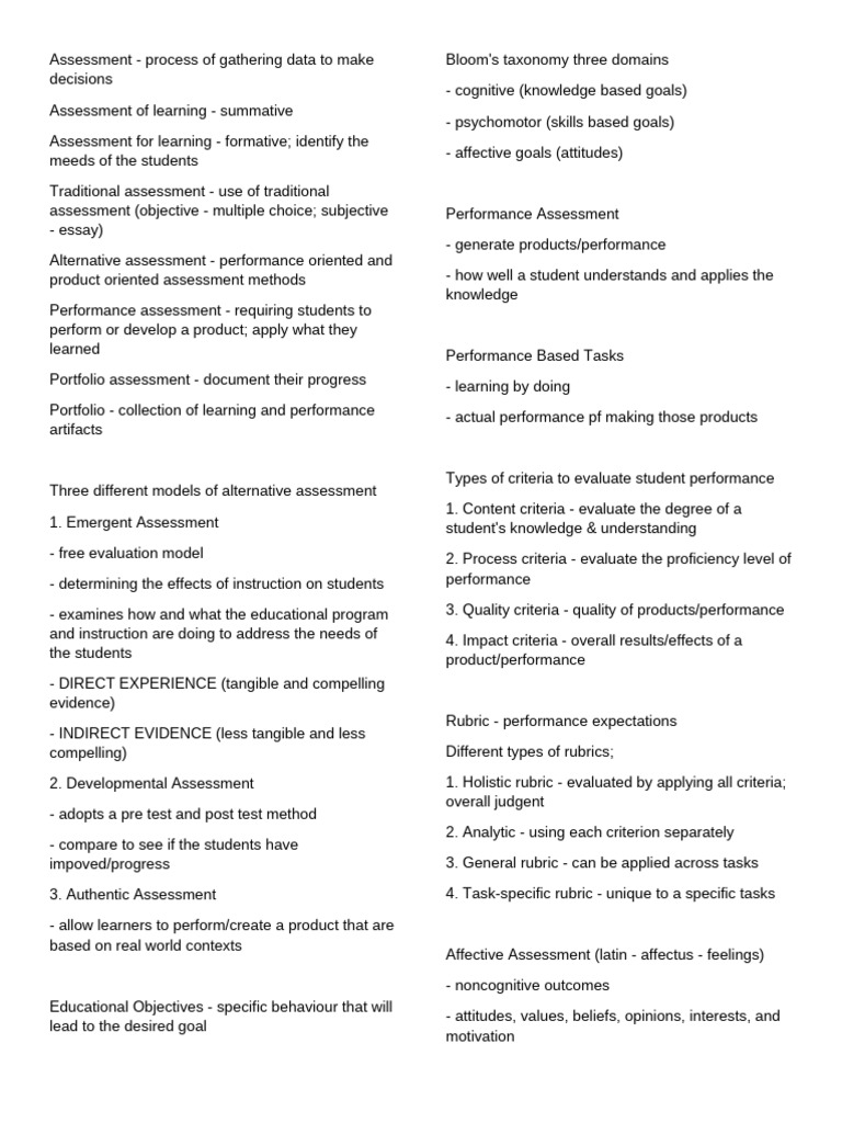 535 Notes | PDF | Educational Assessment | Rubric (Academic)