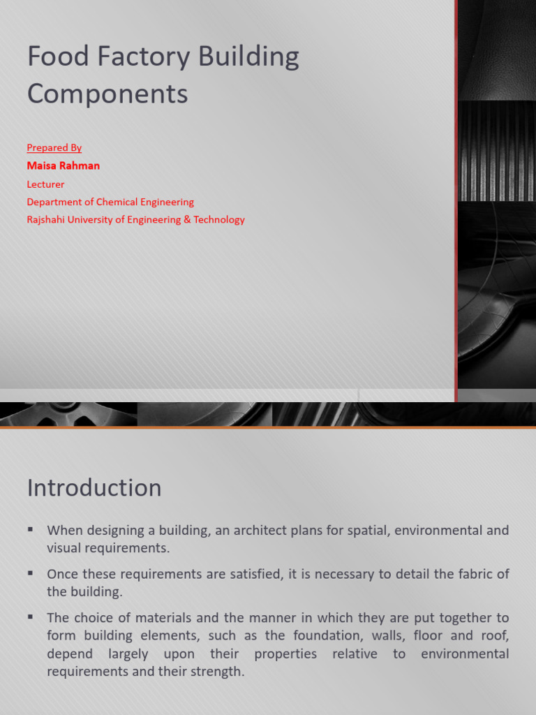 Food Factory Building Components | PDF | Wall | Concrete