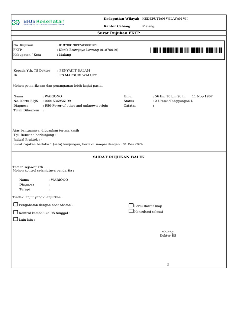 Surat Rujuk Balik | PDF